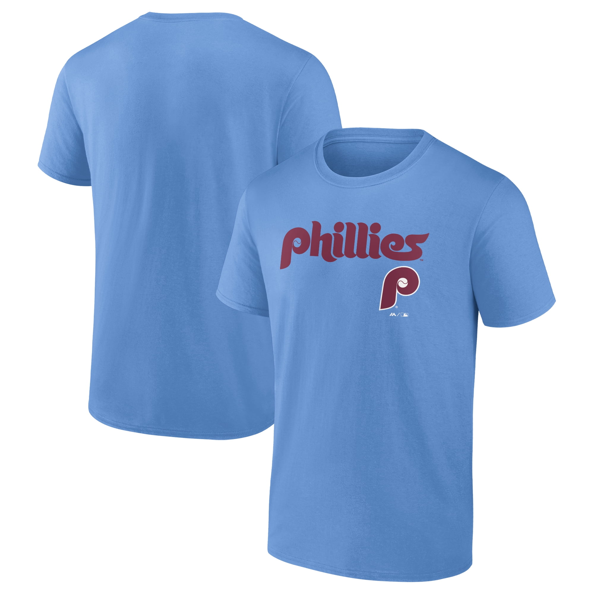 Philadelphia Phillies Men's Light Blue Bigger Series Sweep Logo T-Shirt ...