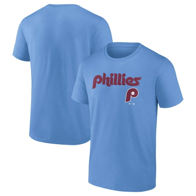 Philadelphia Phillies Men's Light Blue Bigger Series Sweep Logo T-Shirt ...