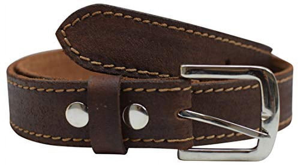Men's Light Brown Full Grain Genuine Leather Classic Dress Belt with ...