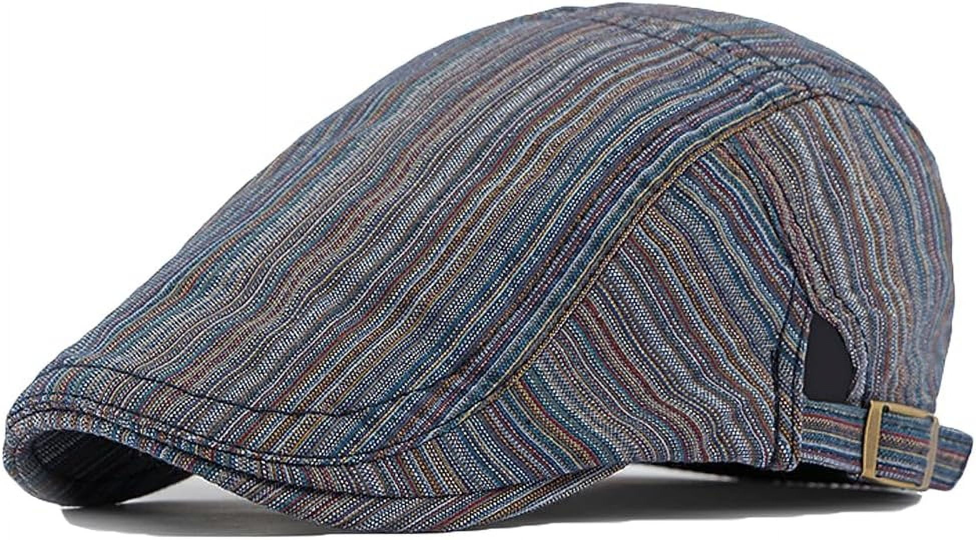 Men's Lightweight Adjustable Newsboy Flat Cap Hat Ivy Gatsby Cabbie Hat ...
