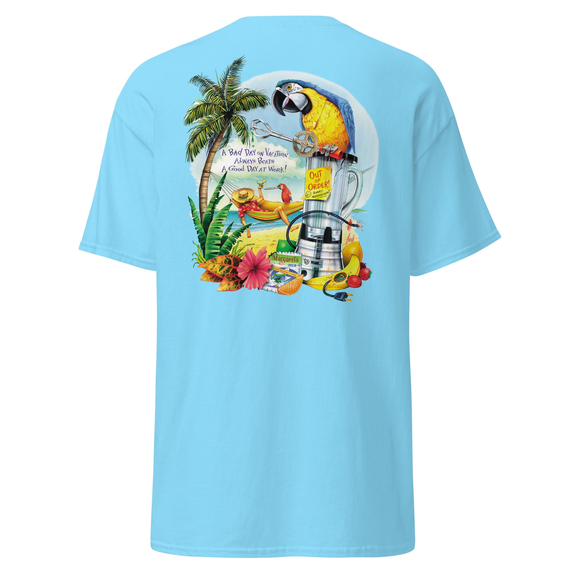 Men's Lightweight Classic Parrot Blender Repair No Bad Days Tropical ...
