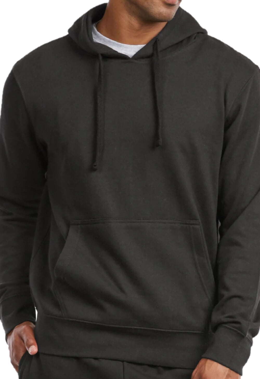 Men's Lightweight Fleece Pullover Hoodie / Sweatshirt, Black S, 1 Pack ...