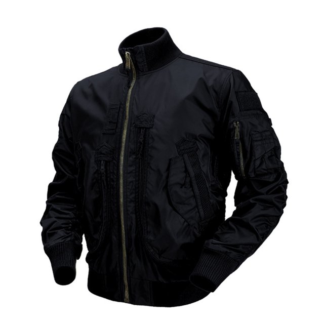 Men's Lightweight Flight Jacket with Multiple Pockets and Stylish Stand ...