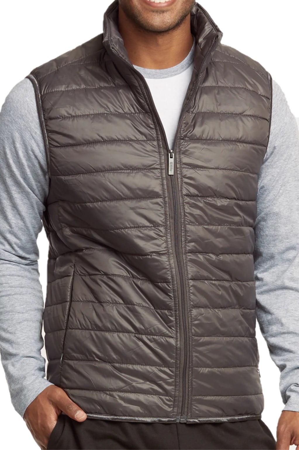 Men's Lightweight Full Zip Puffer Vest, Grey M, 1 Count, 1 Pack ...