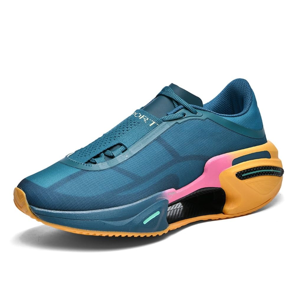 Men's Lightweight Mesh Platform Basketball Shoes Fashion High Top Non ...
