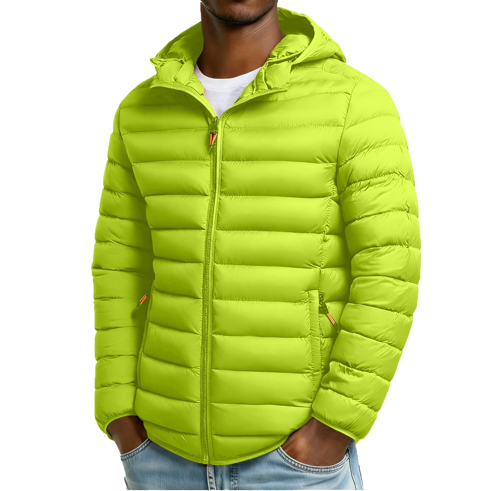 Men's Lightweight Puffer Jacket Water-Resistant Packable Hooded Jacket ...