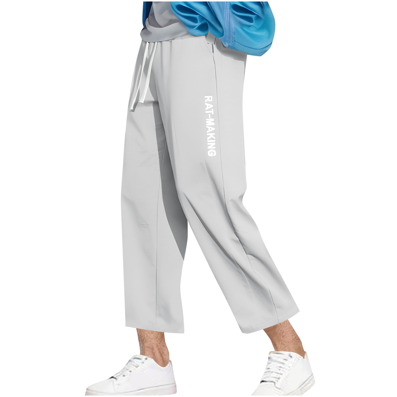 Men's Lightweight Sweatpants Loose Fit Open Bottom Wide Leg Athletic ...