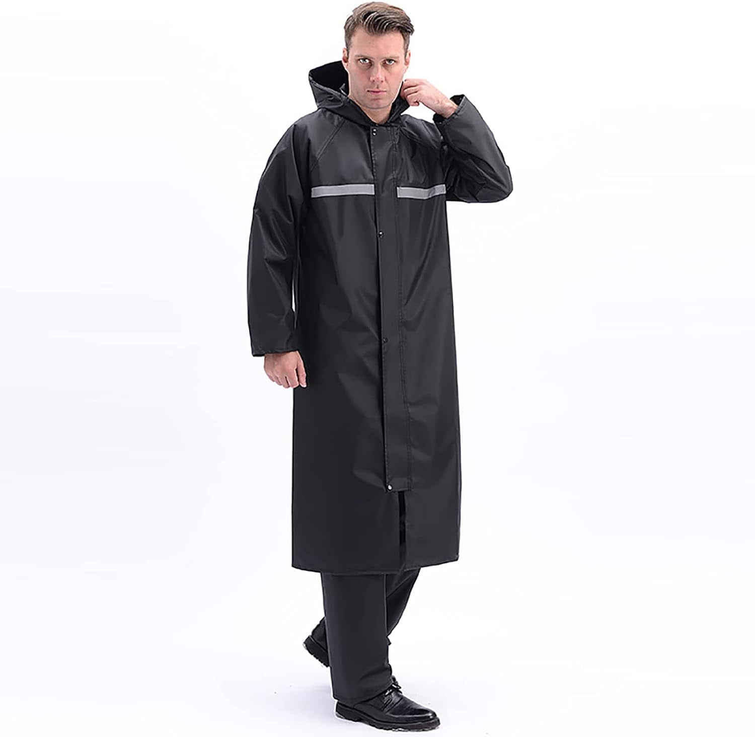 Men's Lightweight Waterproof Classic Raincoat Long Rain Jacket ...