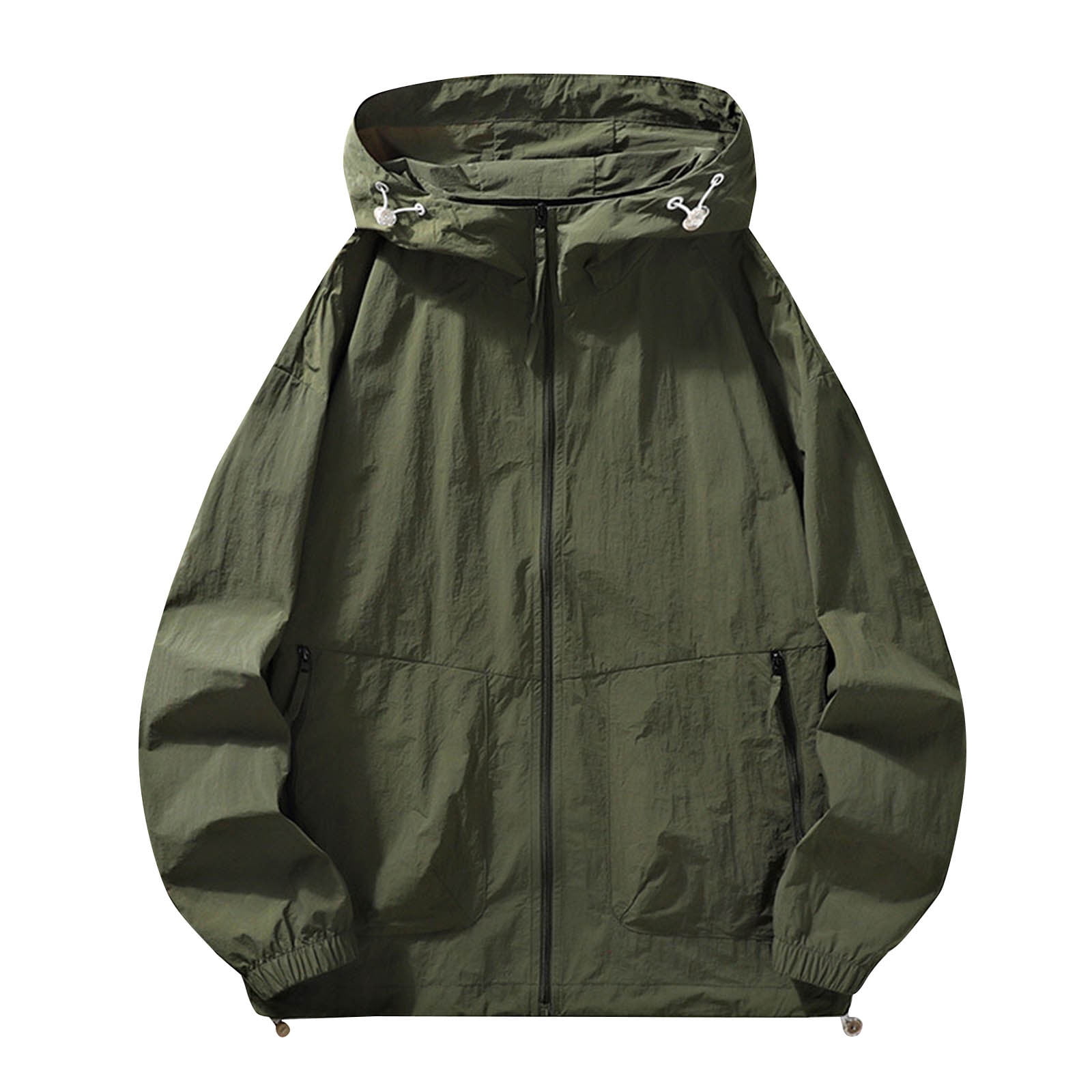 Men's Lightweight Windbreaker Fall Stand Collar Hooded Rain Jacket ...