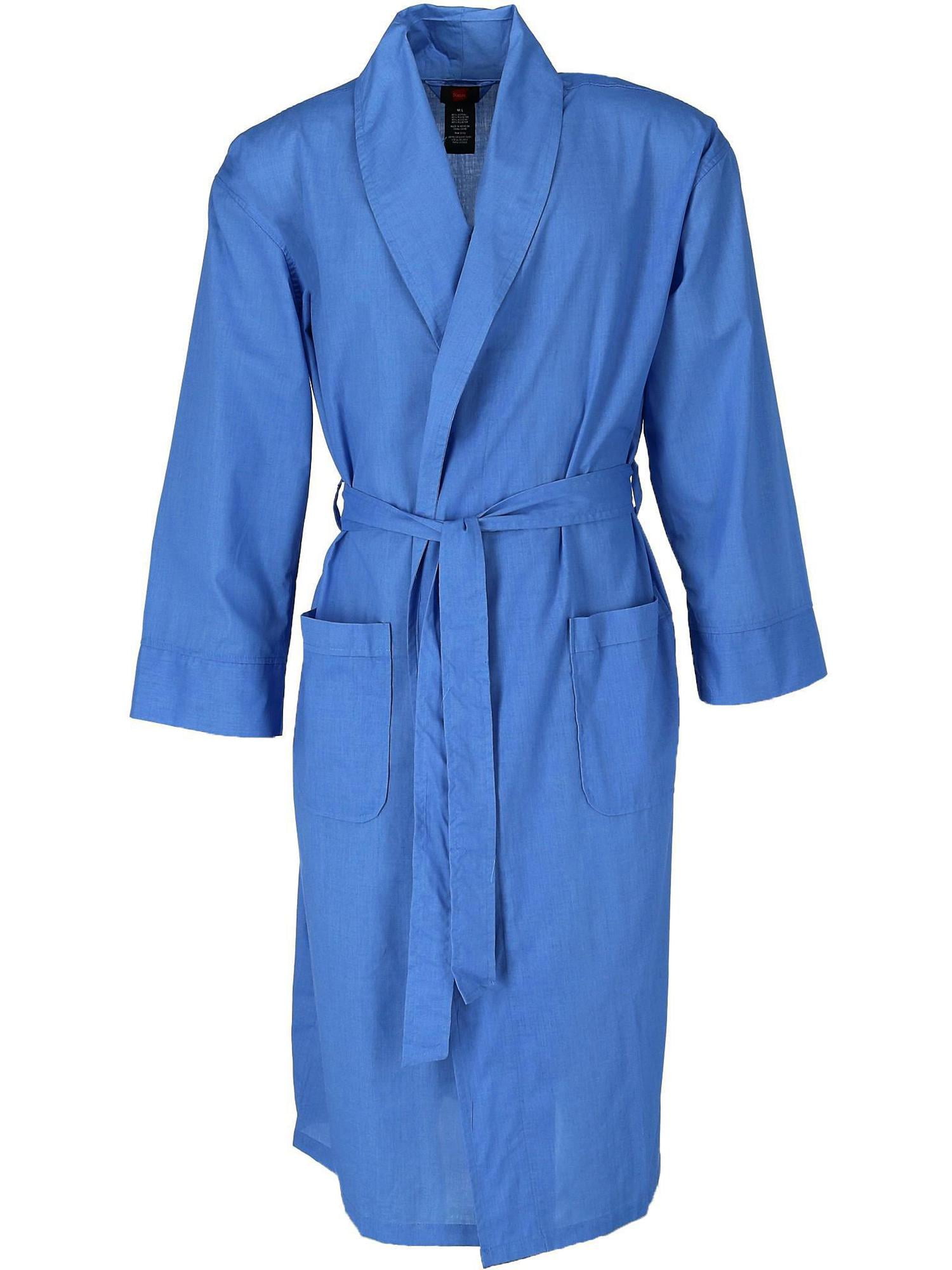 Hanes Men's Lightweight Woven Broadcloth Kimono Style Robe with Shawl ...