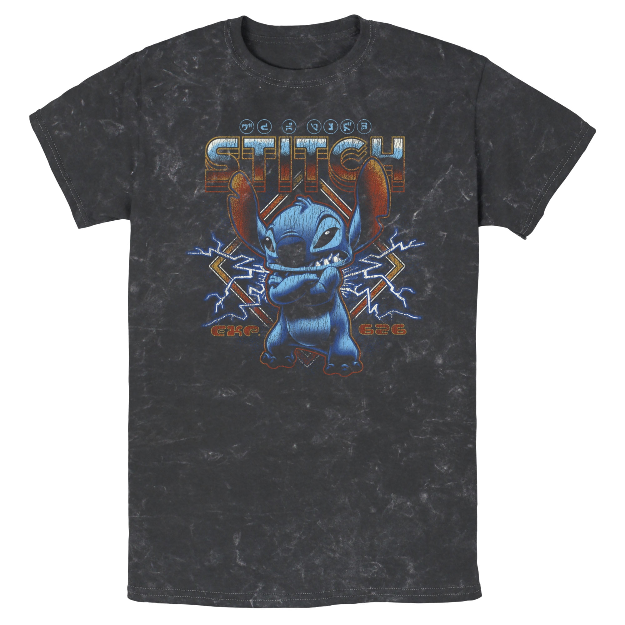 Men's Lilo & Stitch 80s Rocker Stitch Graphic Tee Black Medium ...
