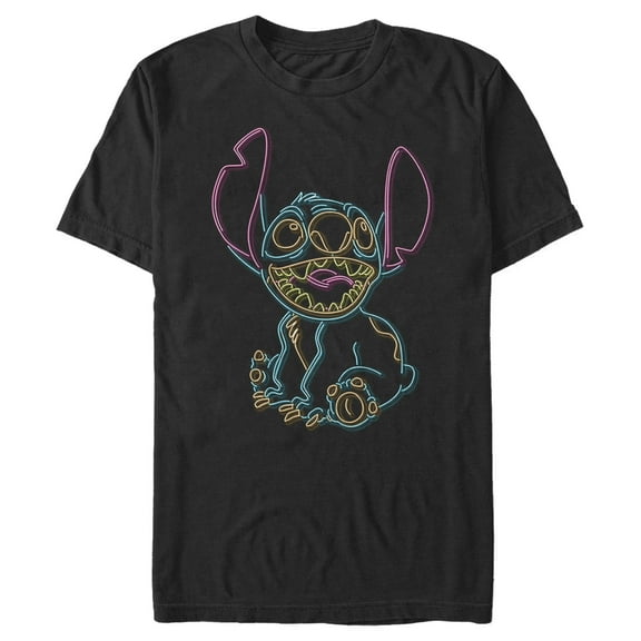 Disney Neon Stitch Men's Black Tee 2X-Large - Walmart.com