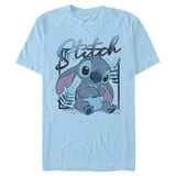 Lilo & Stitch Men's Distressed Poster Graphic Tee, Light Blue, Large ...