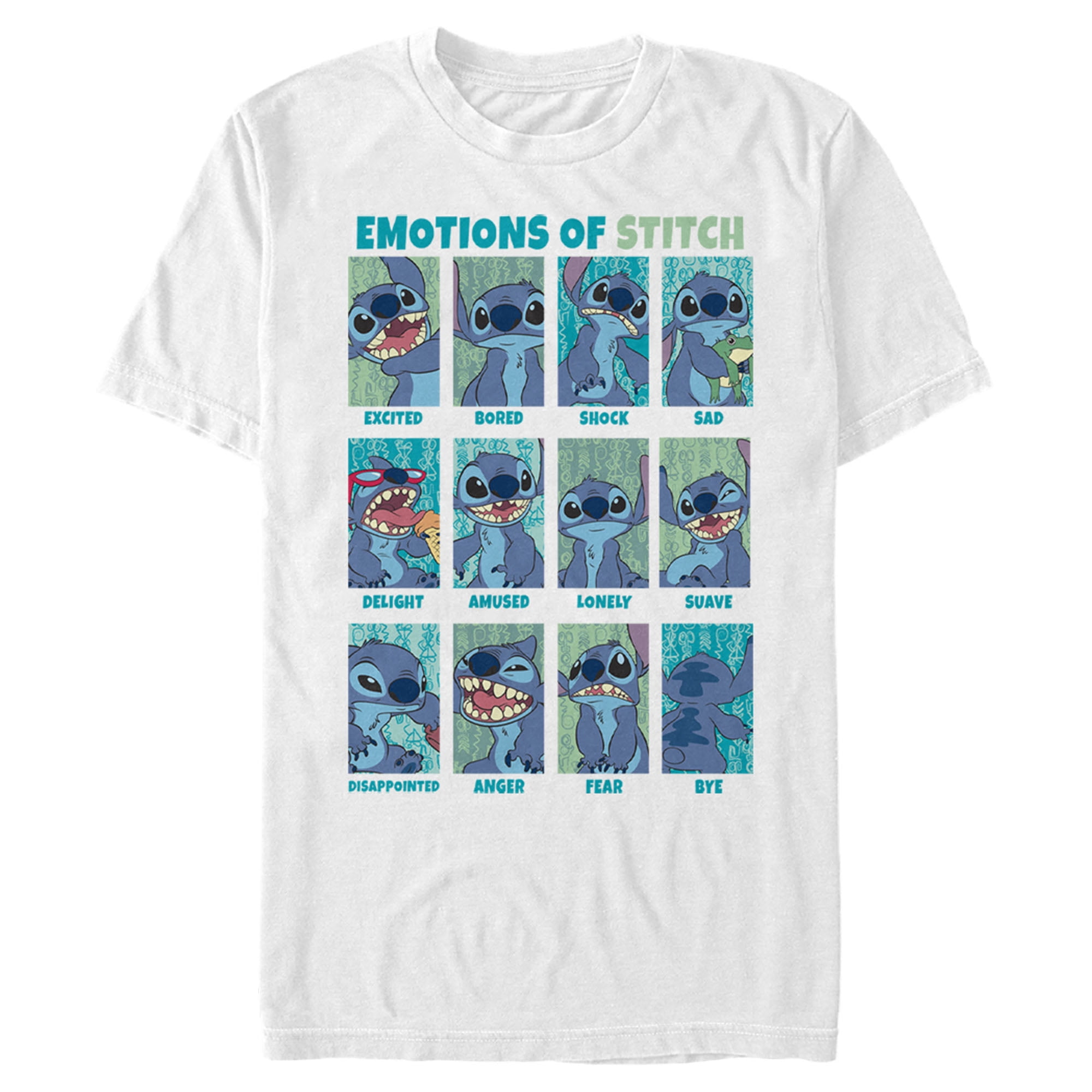 Men's Lilo & Stitch Emotions of 626 Graphic Tee White 3X Large ...