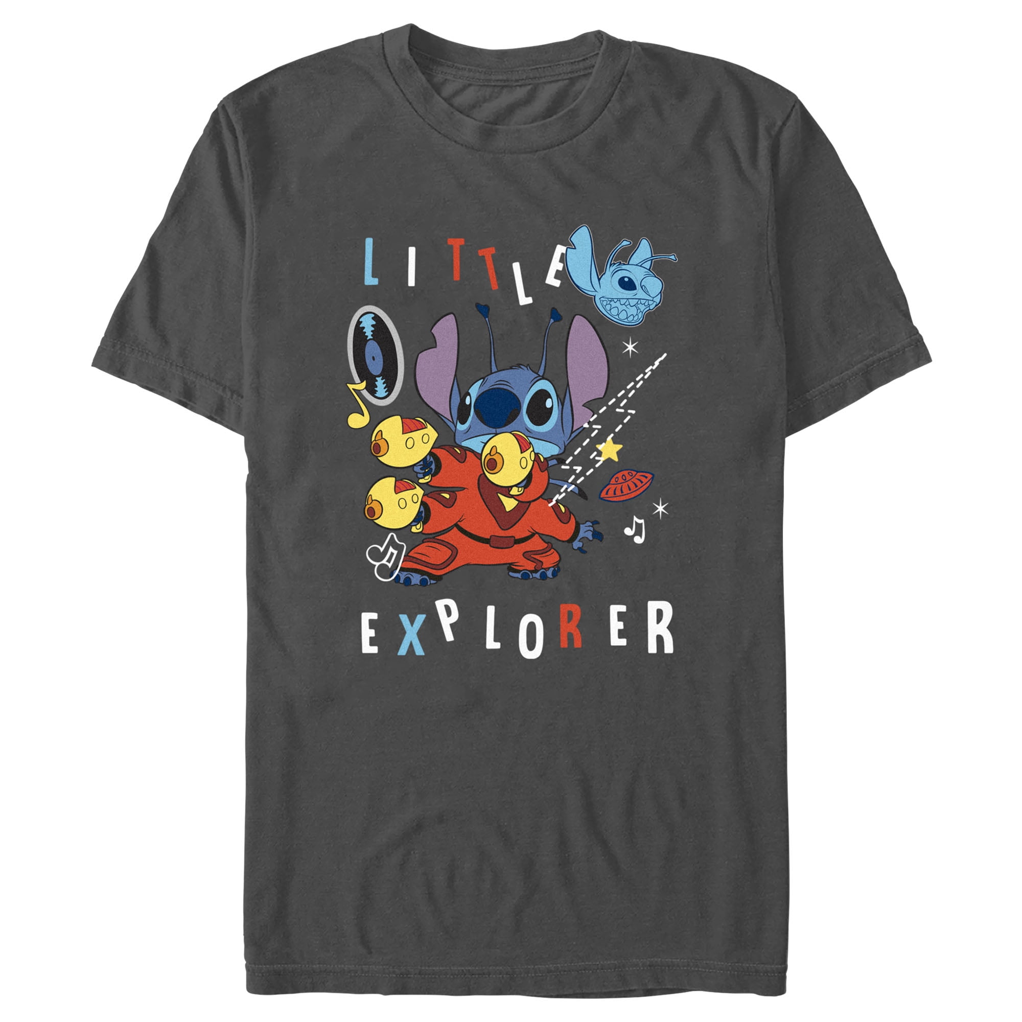 Men's Lilo & Stitch Little Explorer Graphic Tee Charcoal Small ...