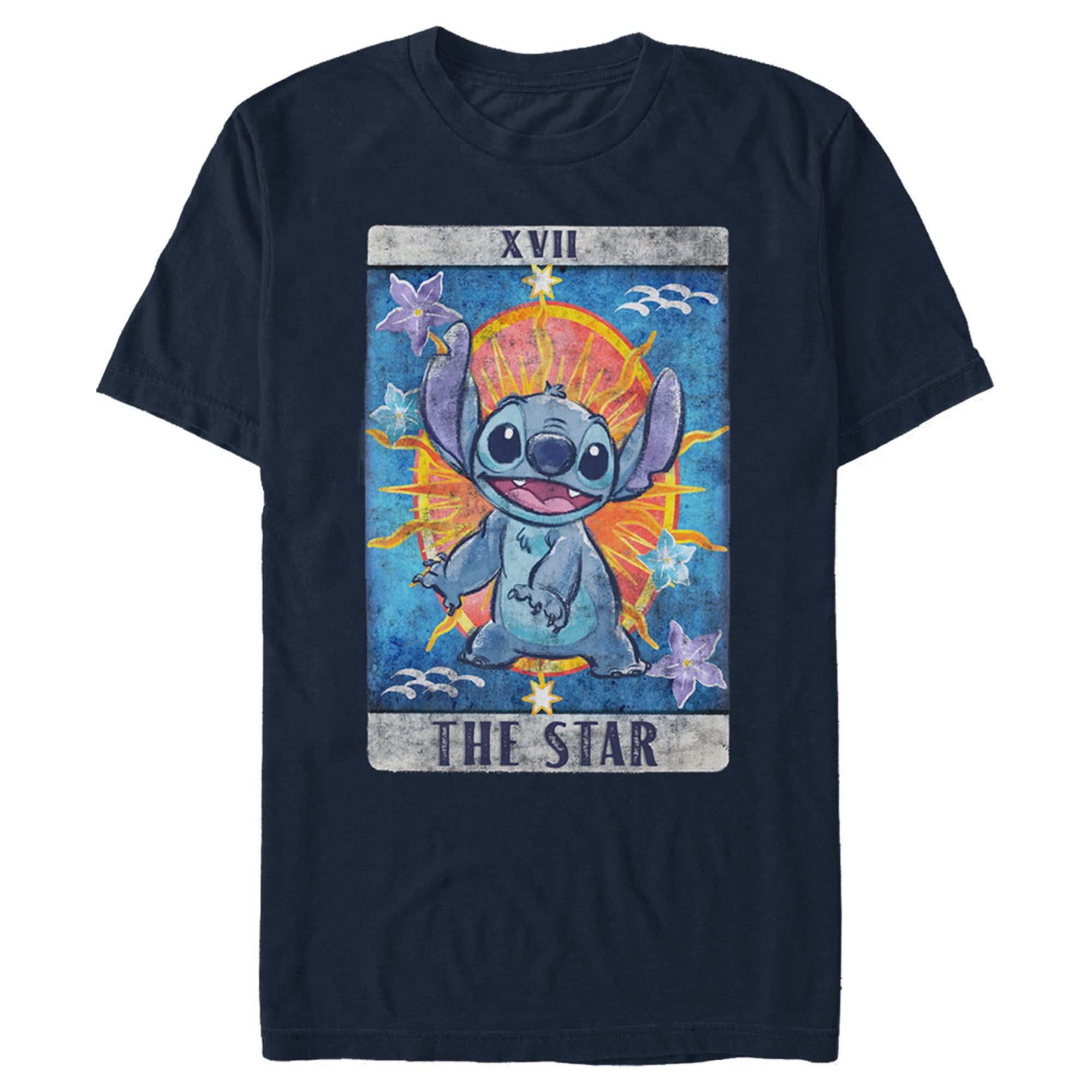 Men's Lilo & Stitch Star Tarot Card Graphic Tee Navy Blue 2X Large ...