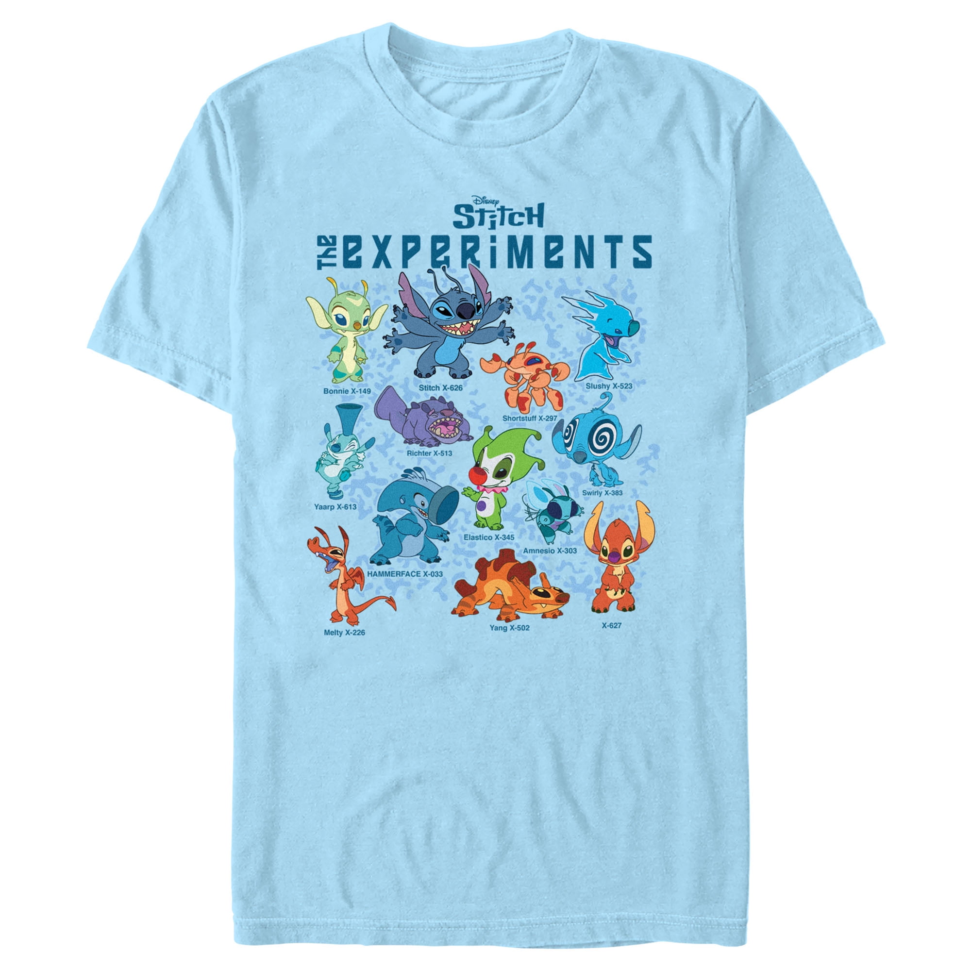 Men's Lilo & Stitch The Experiments Portraits Graphic Tee Light Blue 2X ...