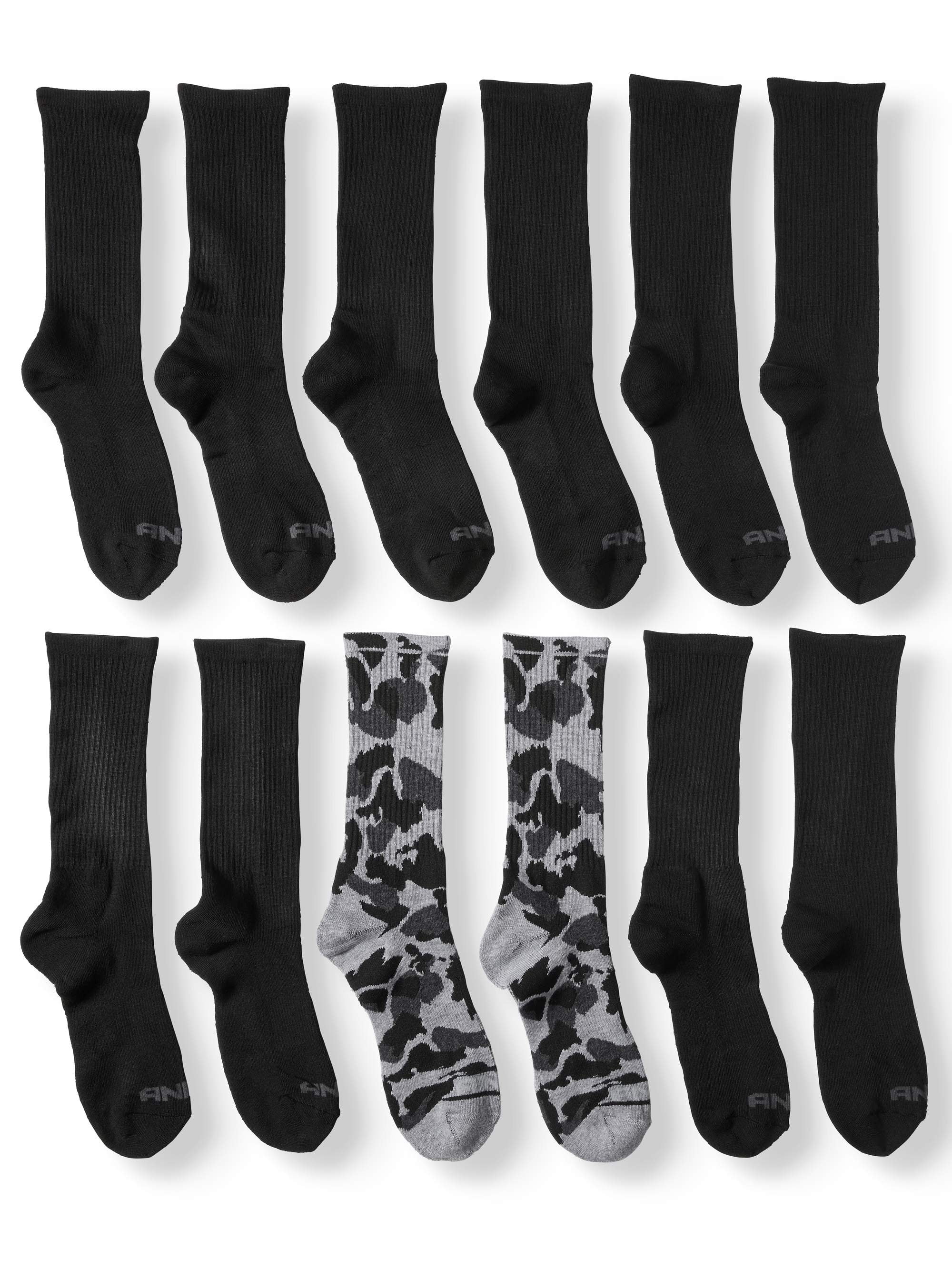 AND1 Men's Limited Edition Athletic Crew Socks 12-Pack for Walking ...