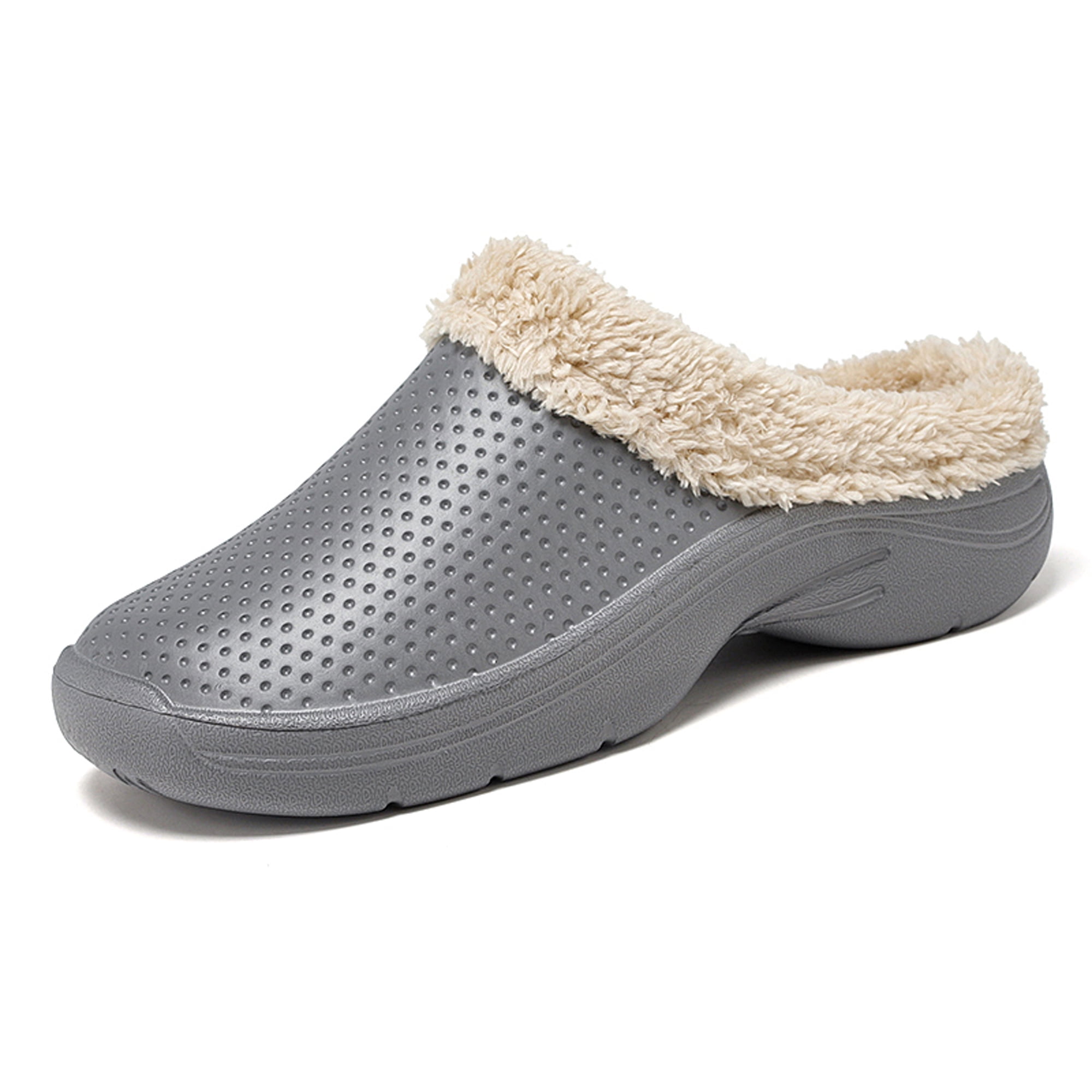 Men’s Lined Clogs Women’s Winter Fuzzy Slippers Waterproof Faux Fur ...