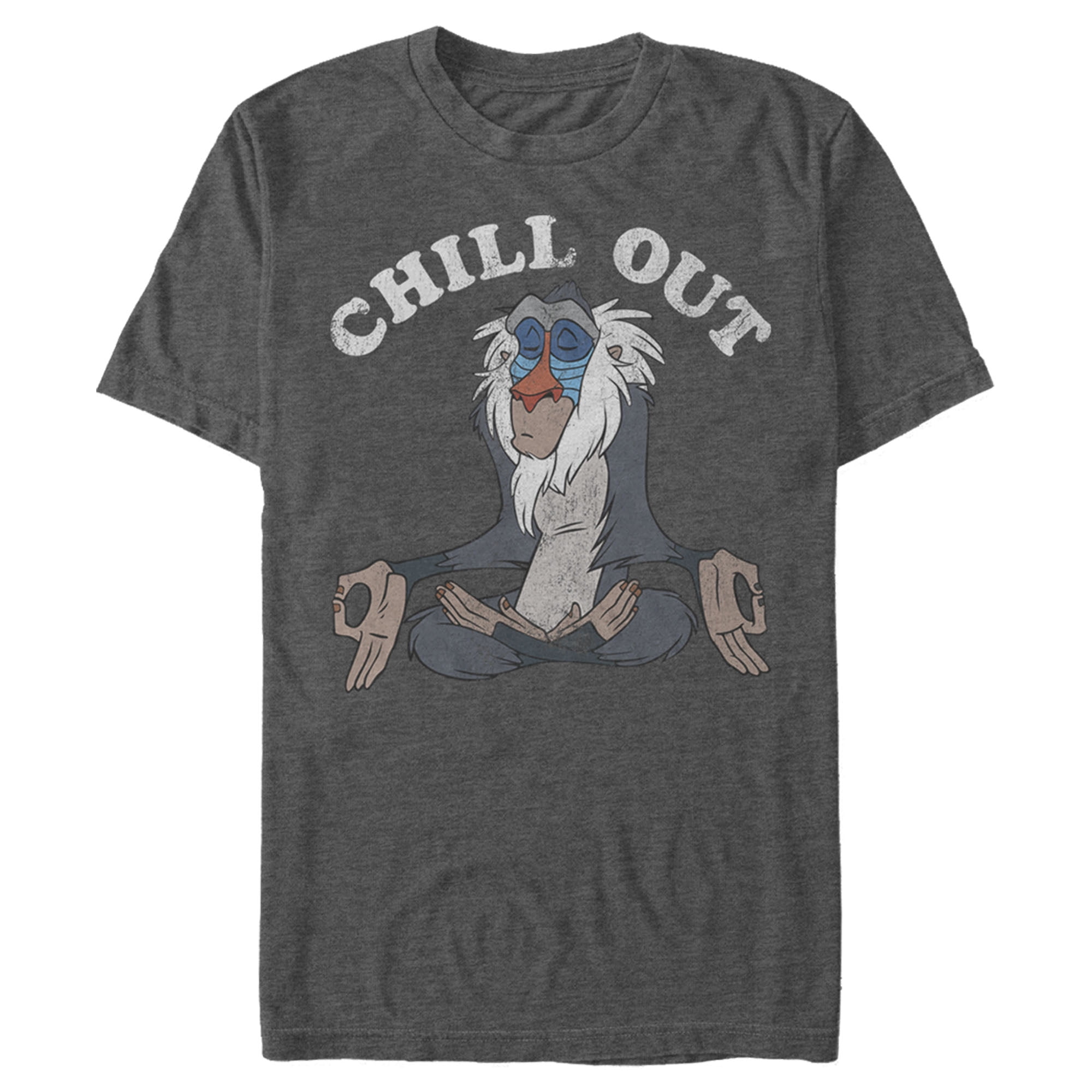 Men's Lion King Chill Out Rafiki Graphic Tee Charcoal Heather Medium - Walmart.com