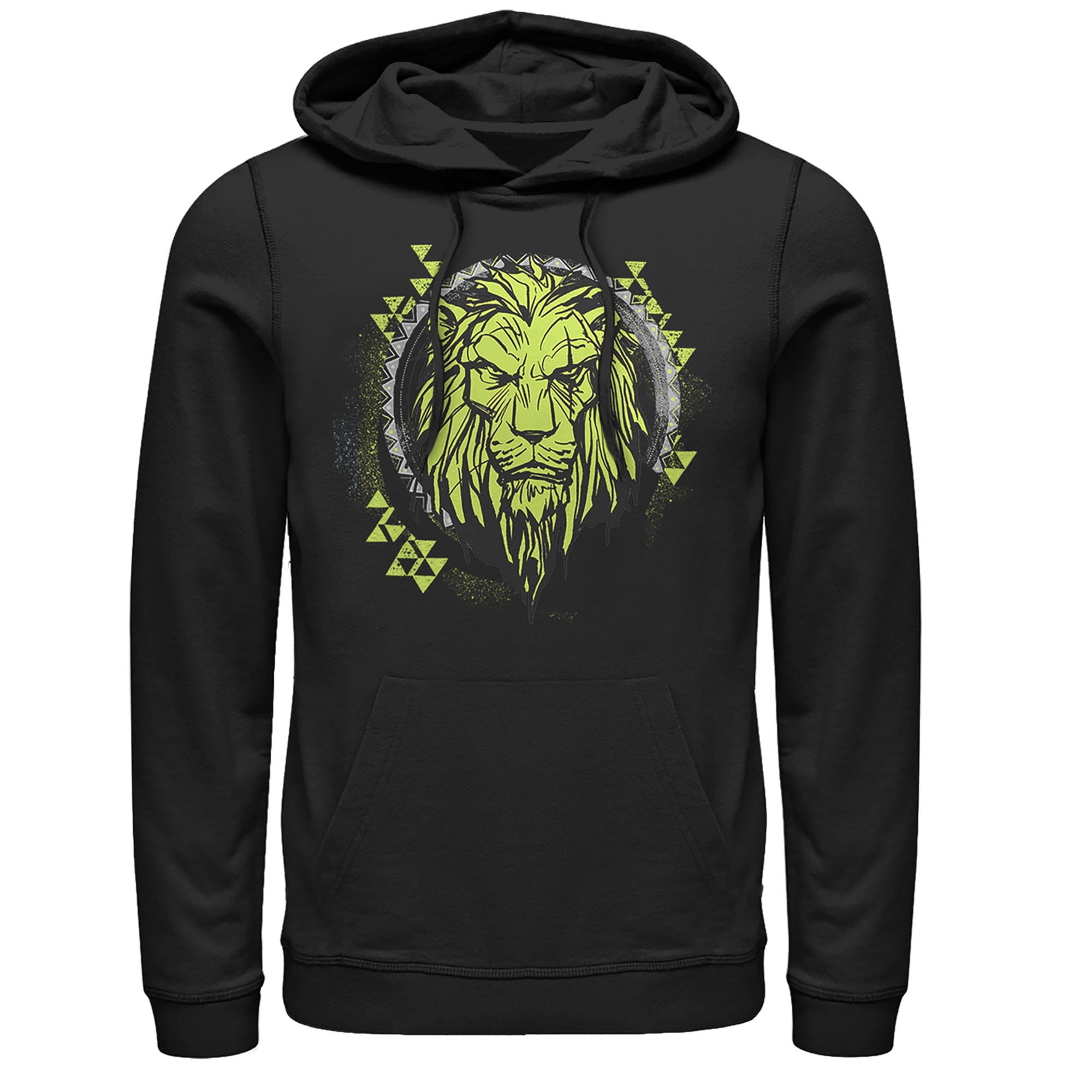 Men's Lion King Geometric Scar Emblem Pull Over Hoodie Black X Large ...