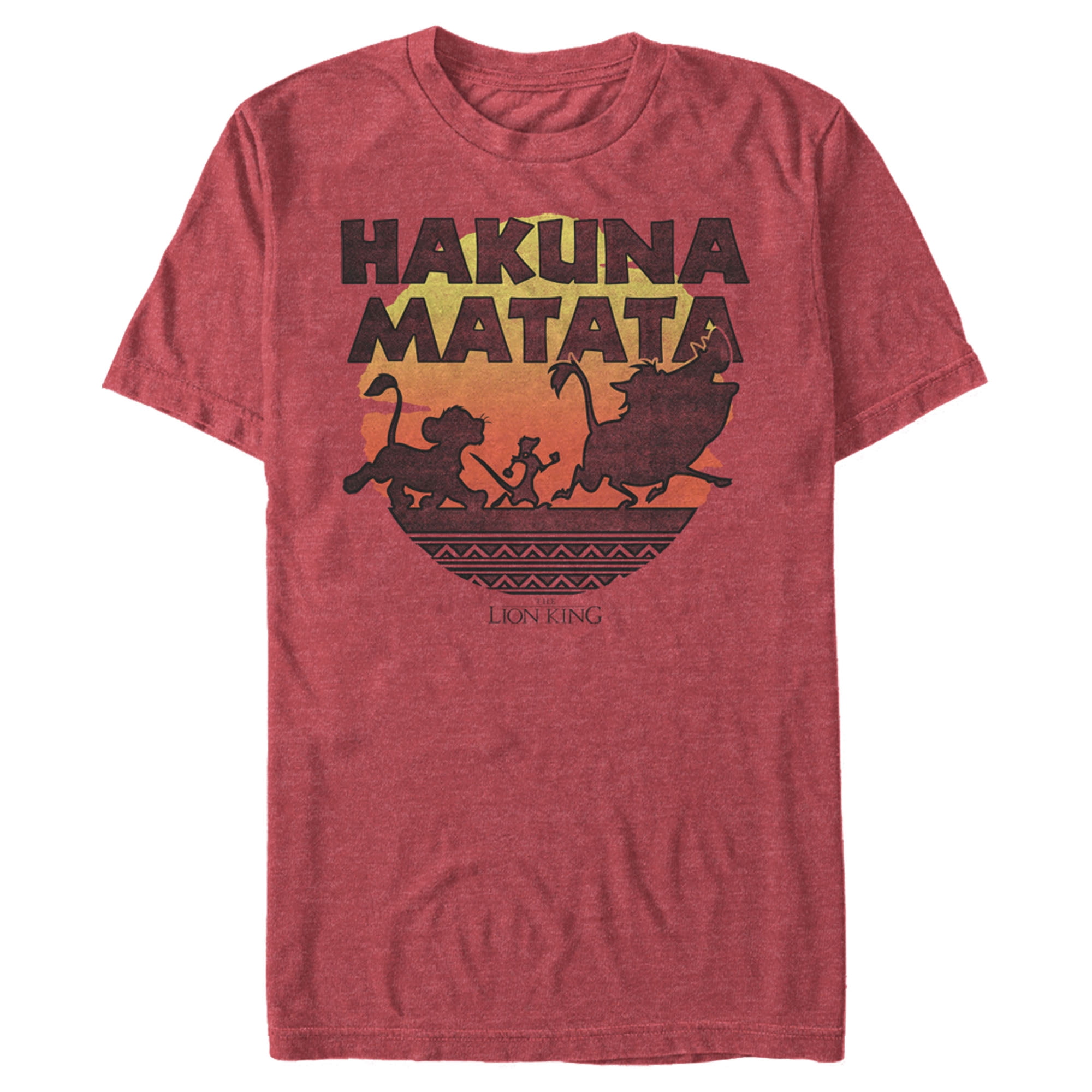 Disney Men's Lion King Simba, Timon, Pumbaa Hakuna Matata Sunset Circle ...