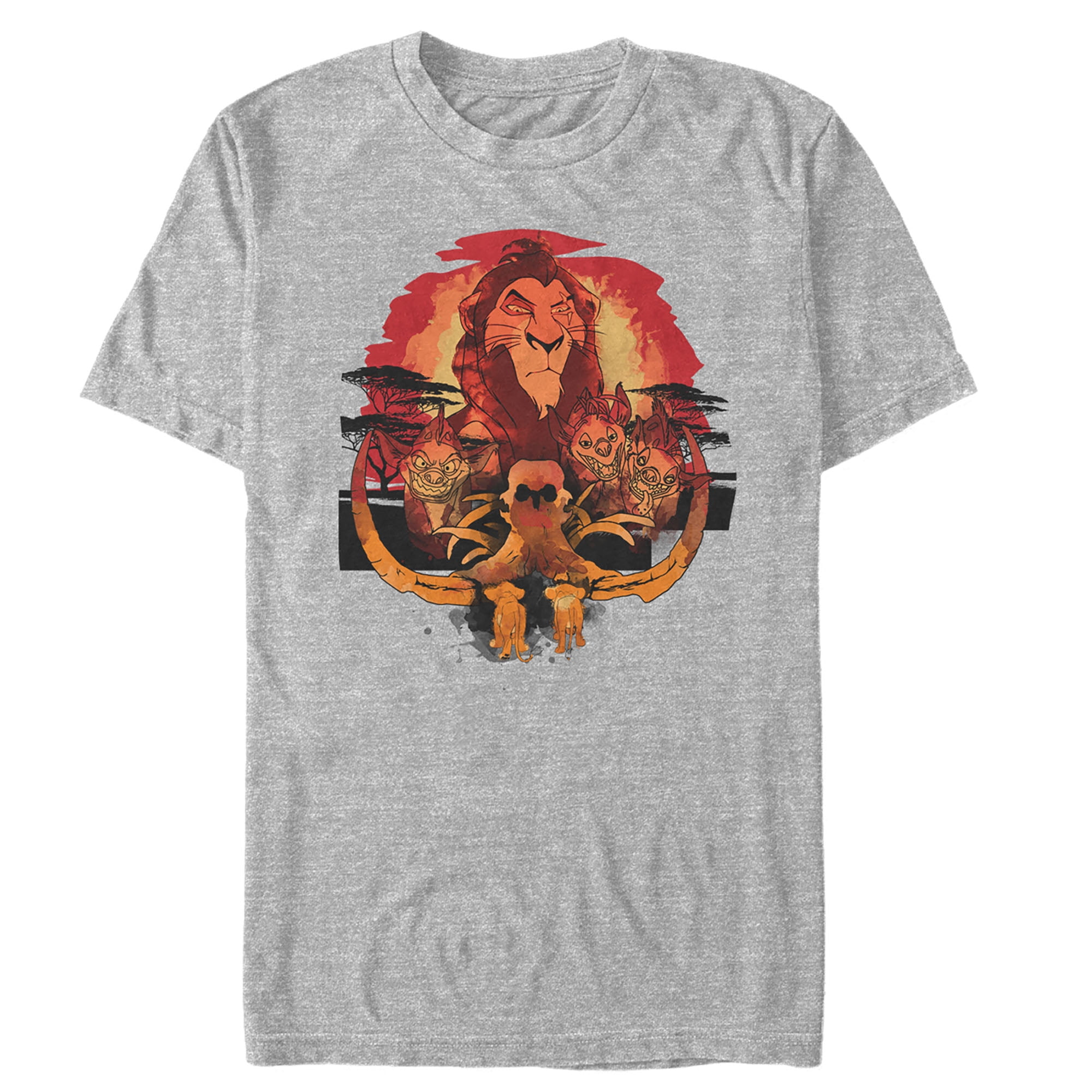 Men's Lion King Scar Elephant Graveyard Graphic Tee Athletic Heather ...