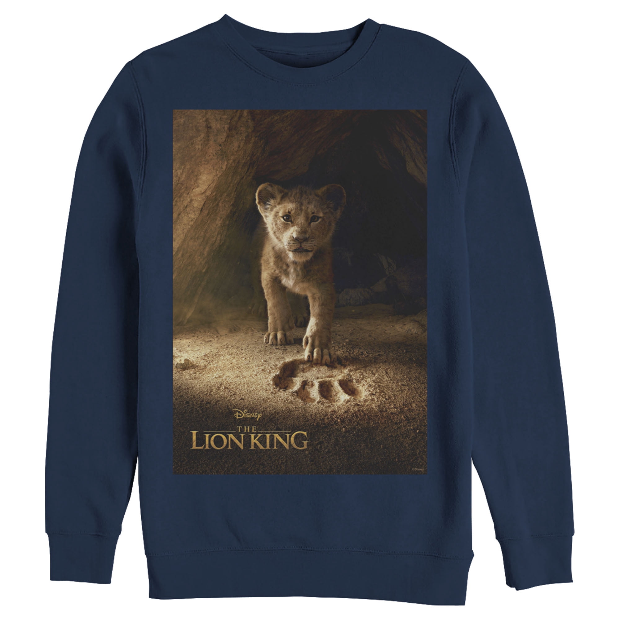 Men's Lion King Simba Paw Movie Poster Sweatshirt Navy Blue Small ...