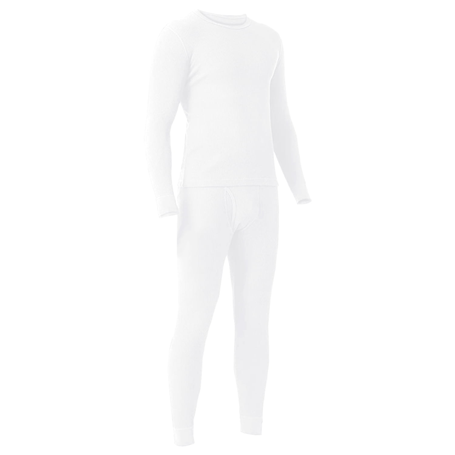 Walmart Men's Thermal Underwear Set, Fleece Lined Cotton Top & Bottom ...