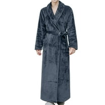 FashGudim Mens Robes Big and Tall Full Length Shawl Collar Long Plush Robe (Navy,L/XL) - Walmart.com