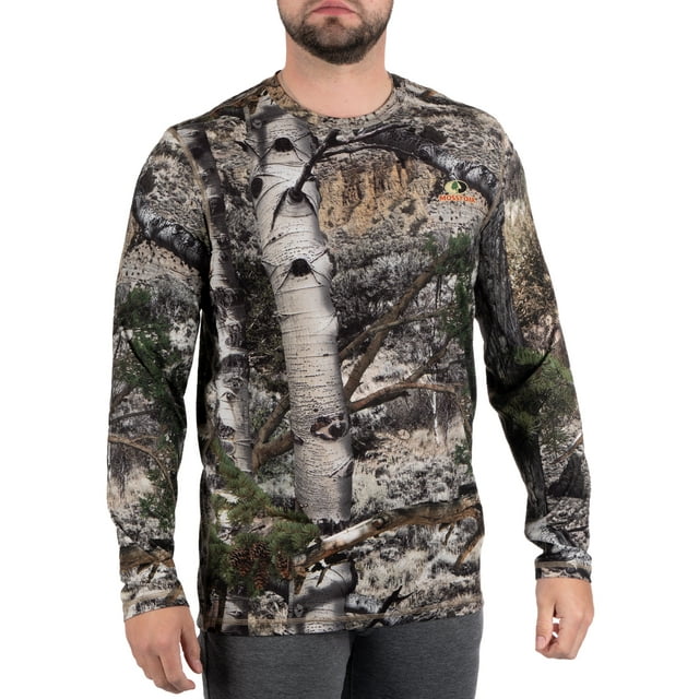Men's Long Sleeve Camo Tee Hunting Performance Shirt by Mossy Oak ...