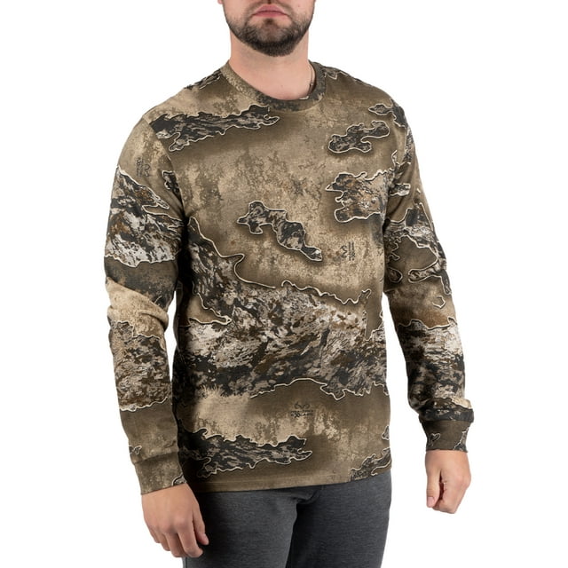 Men's Long Sleeve Camo Tee Hunting Performance Shirt by Realtree, Sizes ...