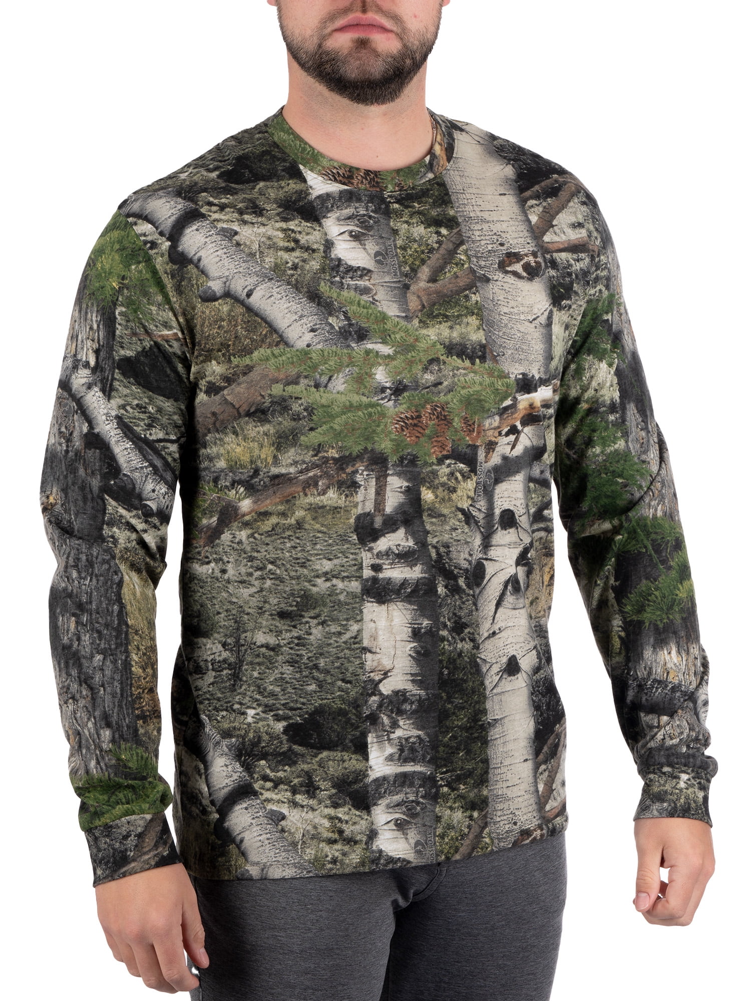 Men's Long Sleeve Camo Tee Scent Control Cotton Shirt by Mossy Oak ...