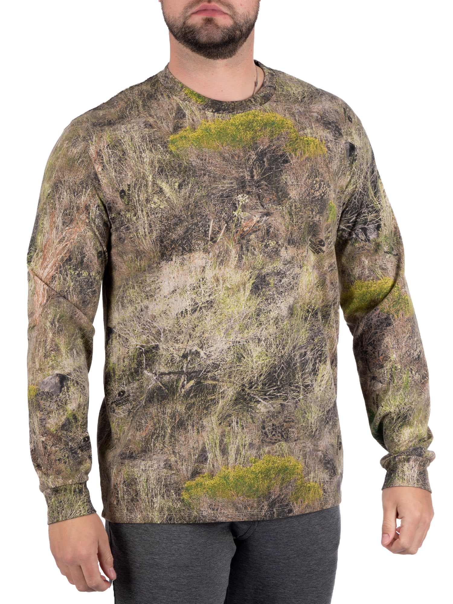 Men's Long Sleeve Camo Tee Scent Control Cotton Shirt by Mossy Oak ...