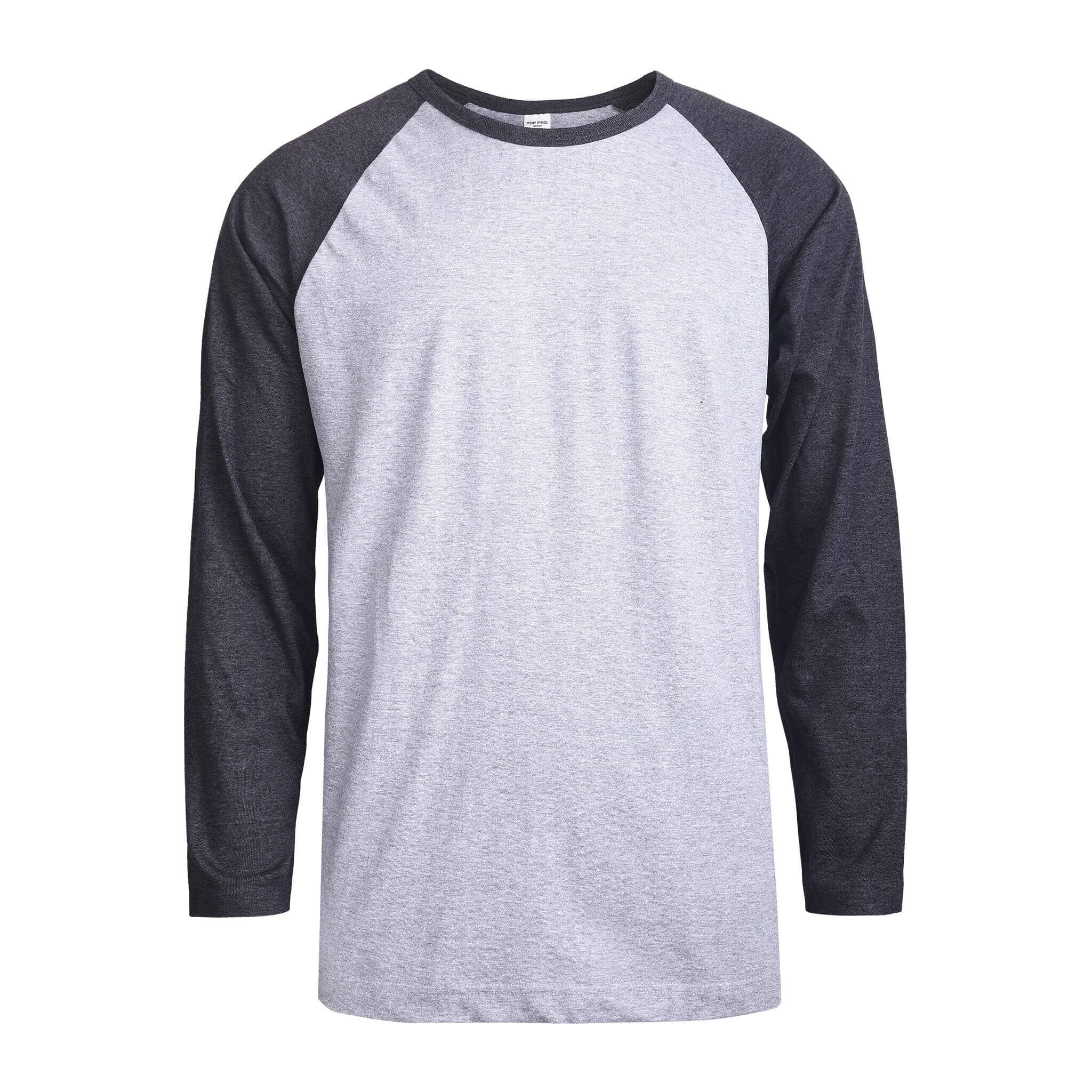 Men's Long Sleeve Crew Neck Baseball Shirt, Casual Dynamic Cotton ...