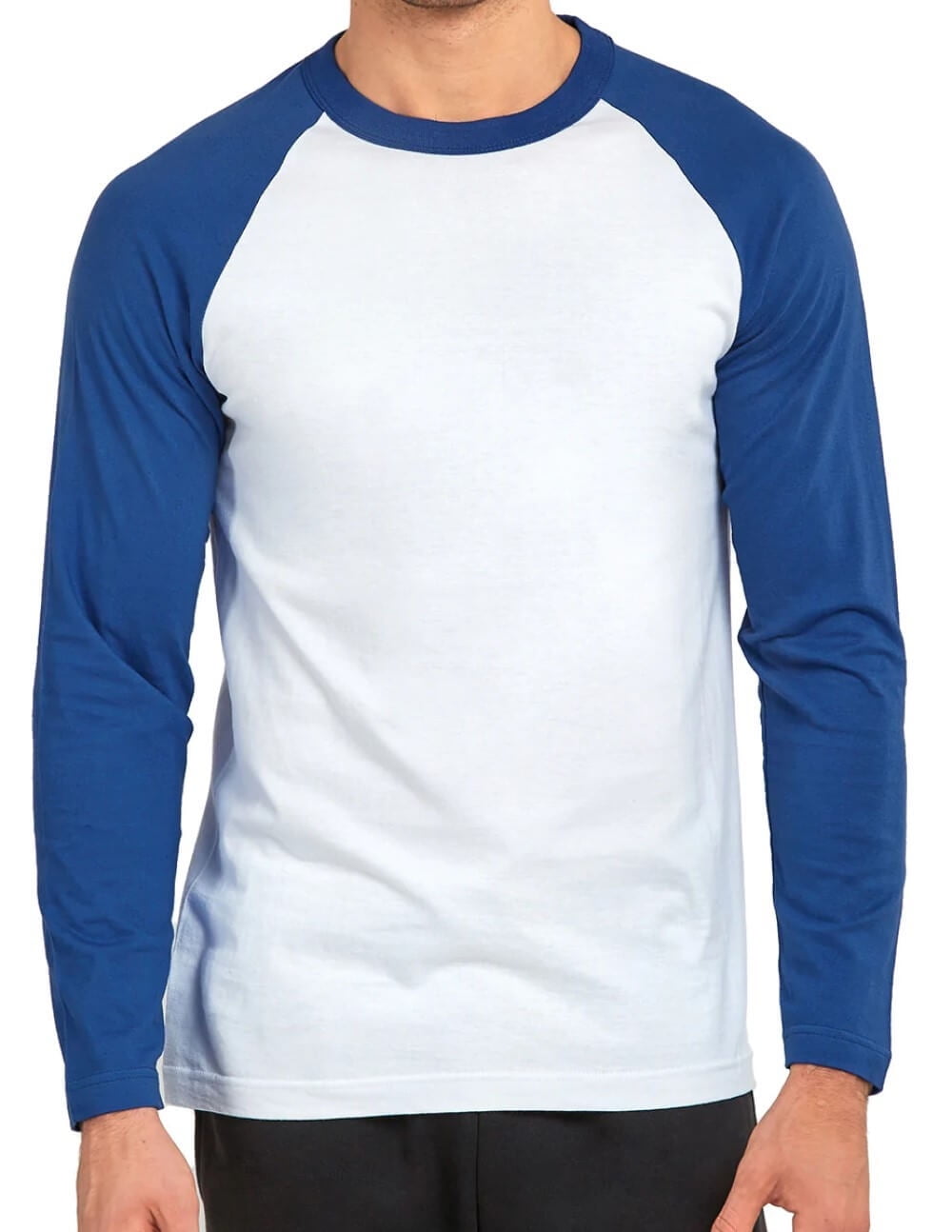 Men's Long Sleeve Crew Neck Baseball Shirt, Casual Dynamic Cotton ...