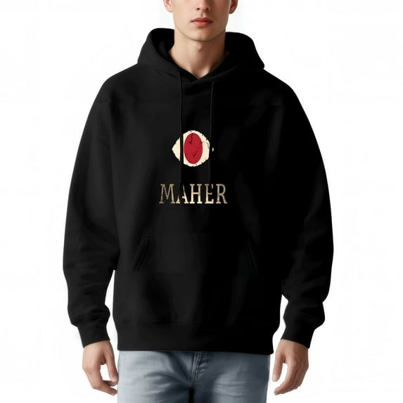 Men's Long Sleeve Hooded Pullover Sweatshirt - Black with Eye Emblem ...