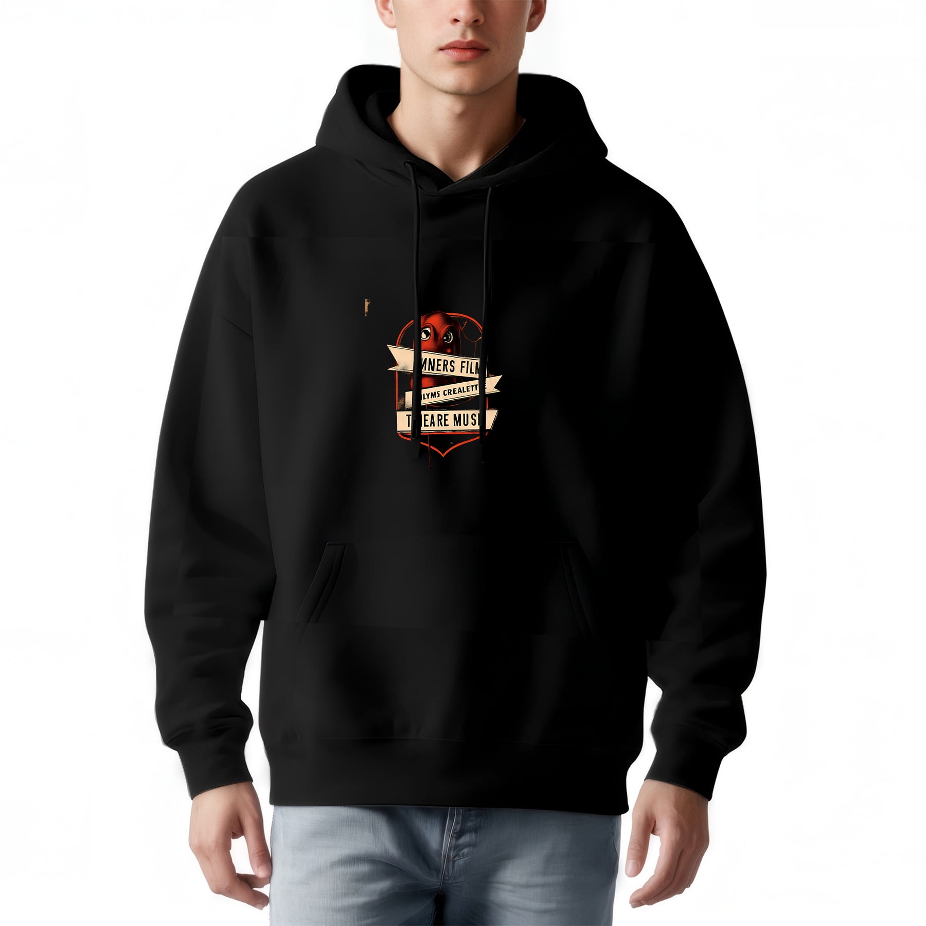 Men's Long Sleeve Hoodie Pullover Sweatshirt with Front Pocket Graphic ...
