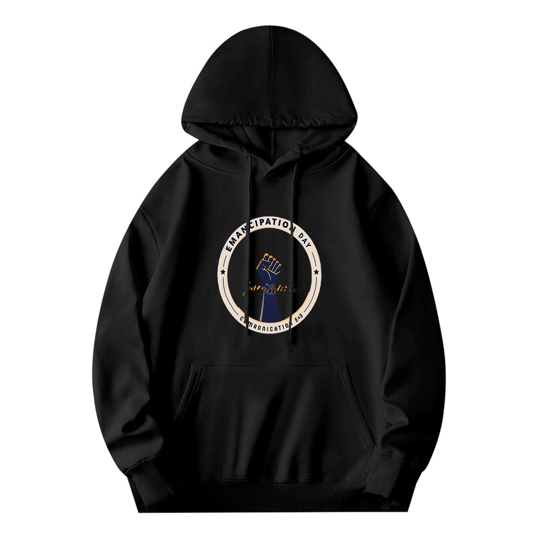 Men's Long Sleeve Hoodie Pullover Sweatshirt with Front Pocket Features ...