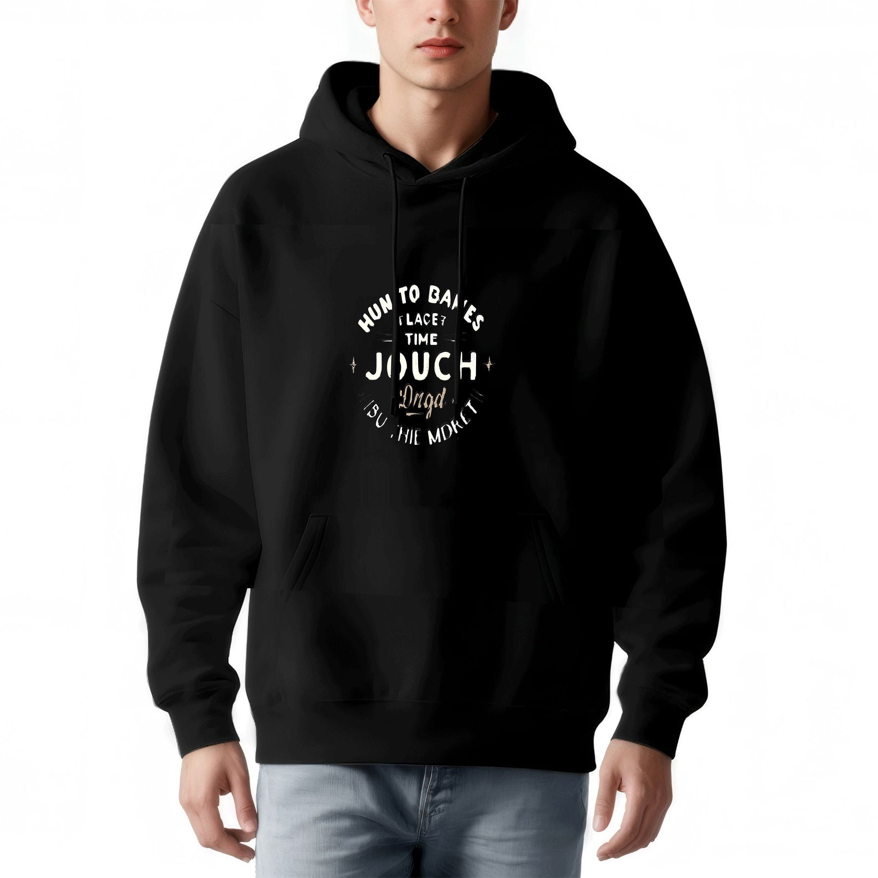 Men's Long Sleeve Hoodie Pullover Sweatshirt with Front Pocket Unique ...
