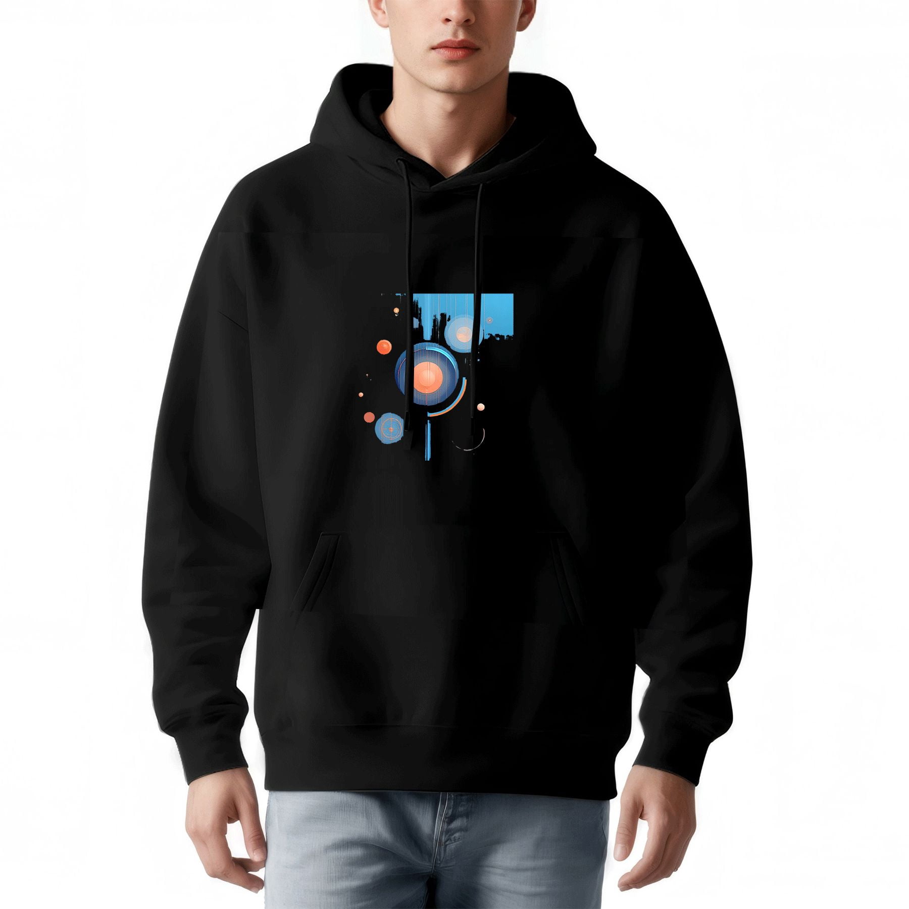Men's Long Sleeve Hoodie Pullover Sweatshirt with Pockets - Abstract ...