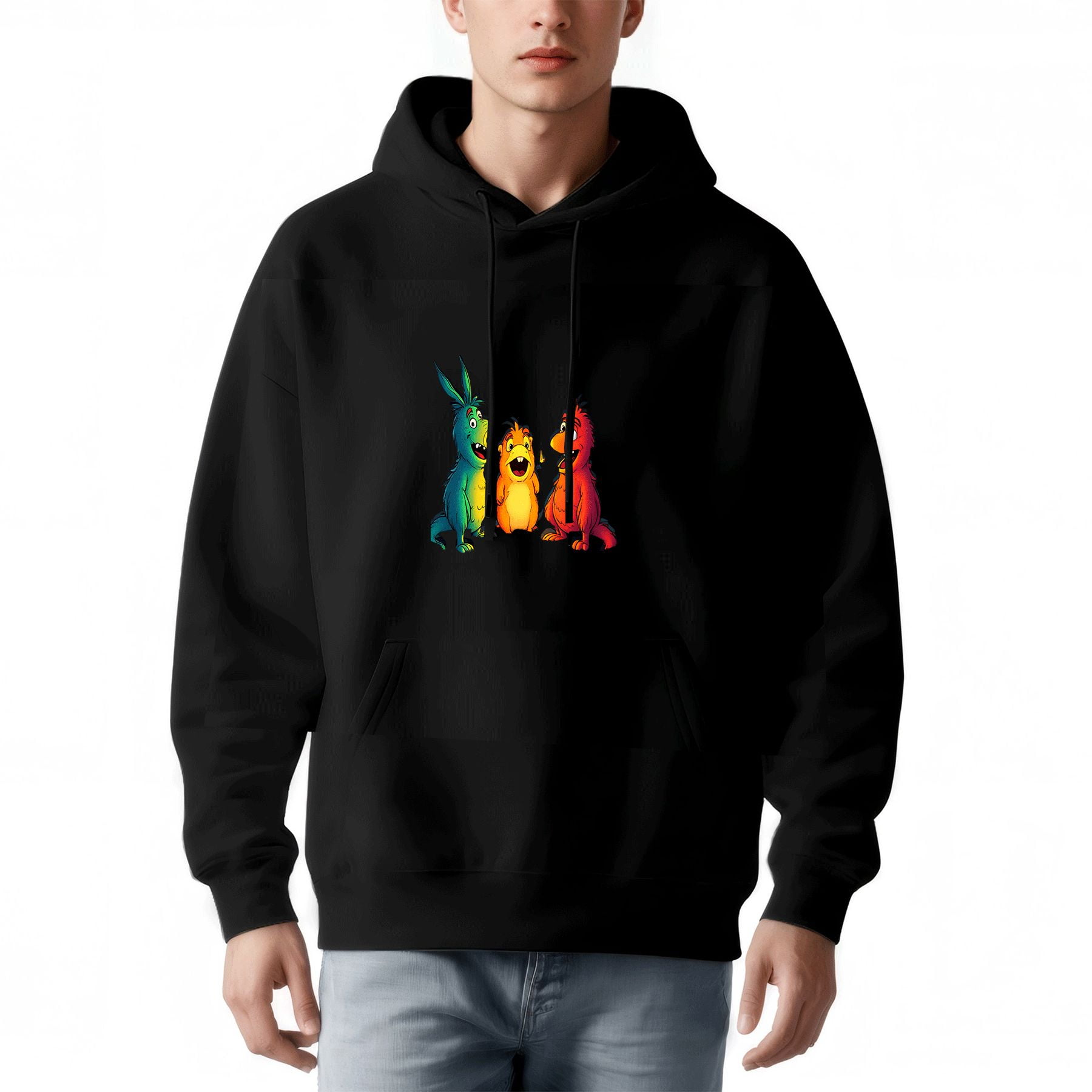 Men's Long Sleeve Hoodie Pullover Sweatshirt with Pockets - Colorful ...