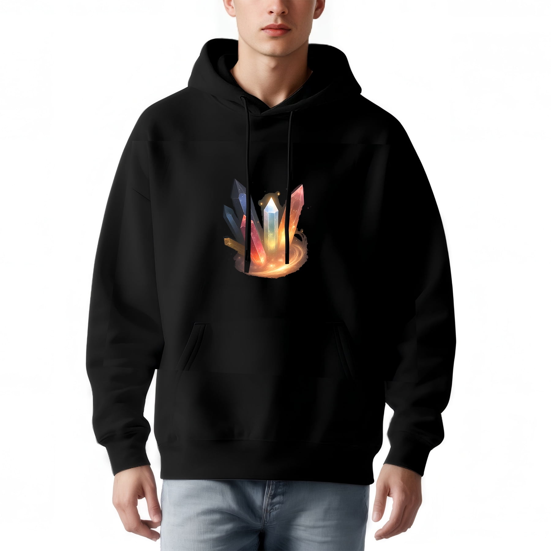 Men's Long Sleeve Hoodie Pullover with Pockets - Colorful Graphic ...
