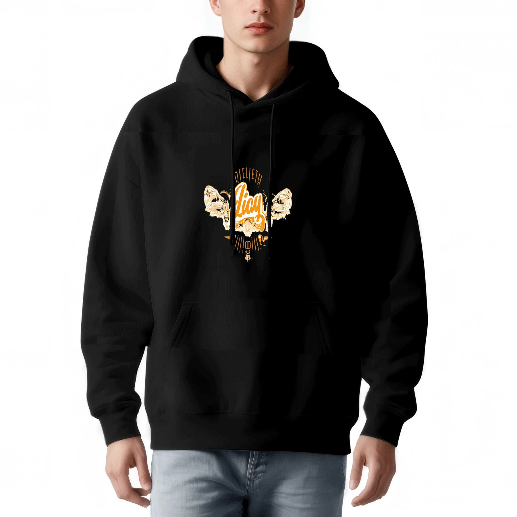 Men's Long Sleeve Pullover Hoodie with Front Pocket ' Pretentious Guy ...