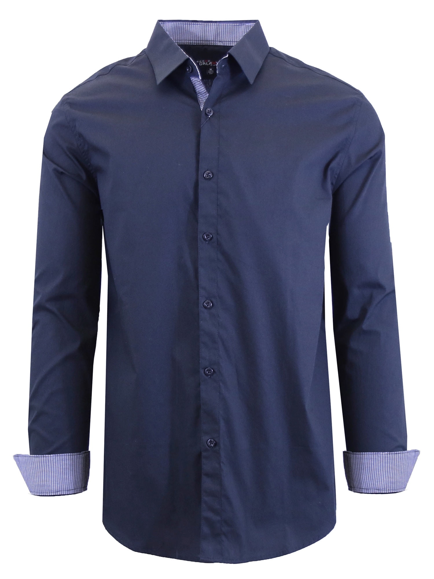 Men's Long Sleeve Slim-Fit Solid Dress Shirts (S-3XL) - Walmart.com