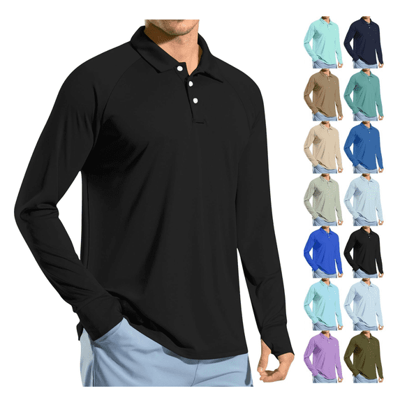 Men's Long Sleeve Sun Protection Shirt Upf 50+ UV Quick Dry Fishing ...