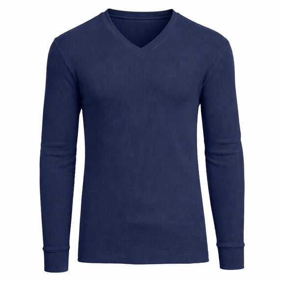 Men’s Long Sleeve Waffle Knit Thermal Shirt – V-Neck, Modern Fit, Warm ...