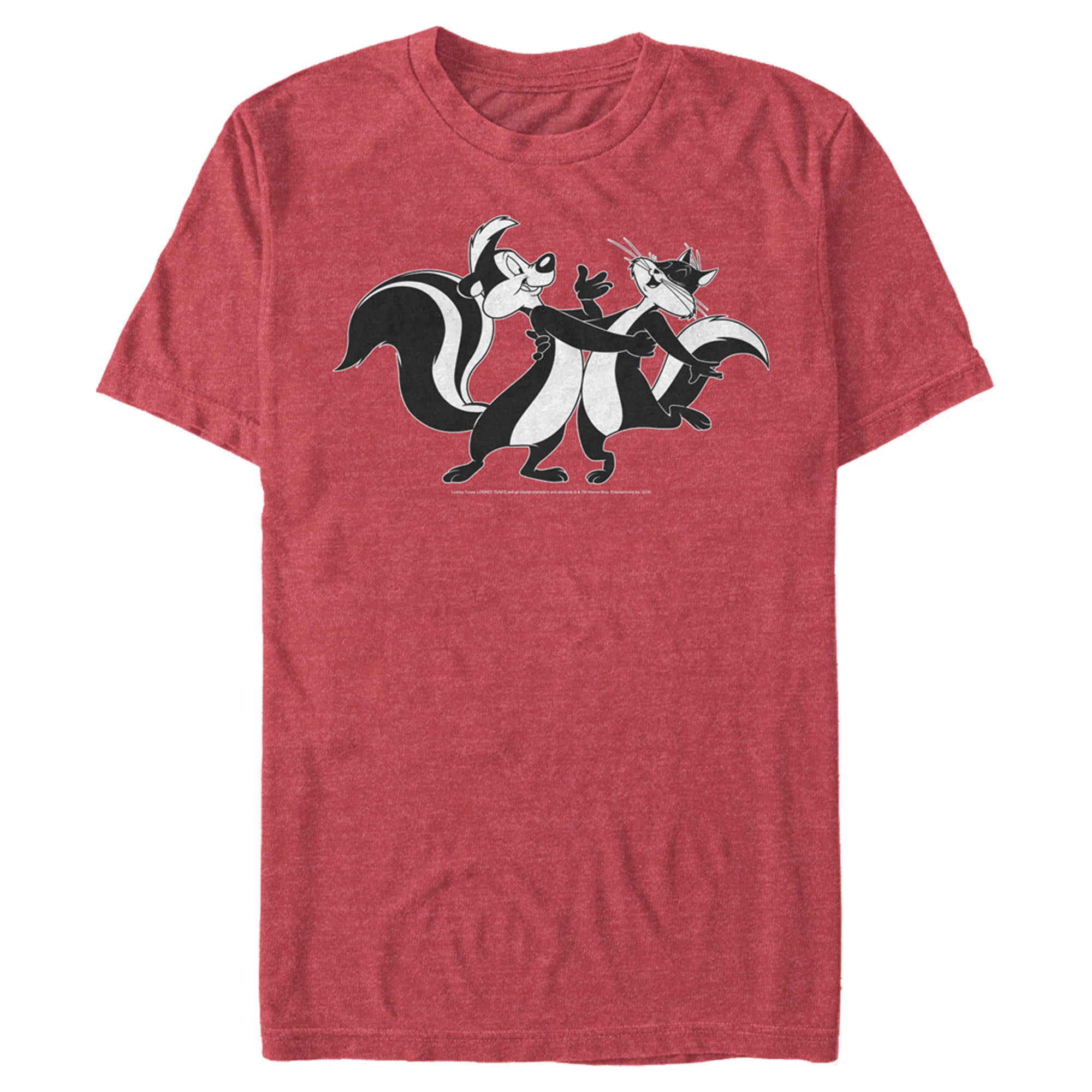 Men's Looney Tunes Pepé Le Pew and Penelope Dancing Graphic Tee Red ...