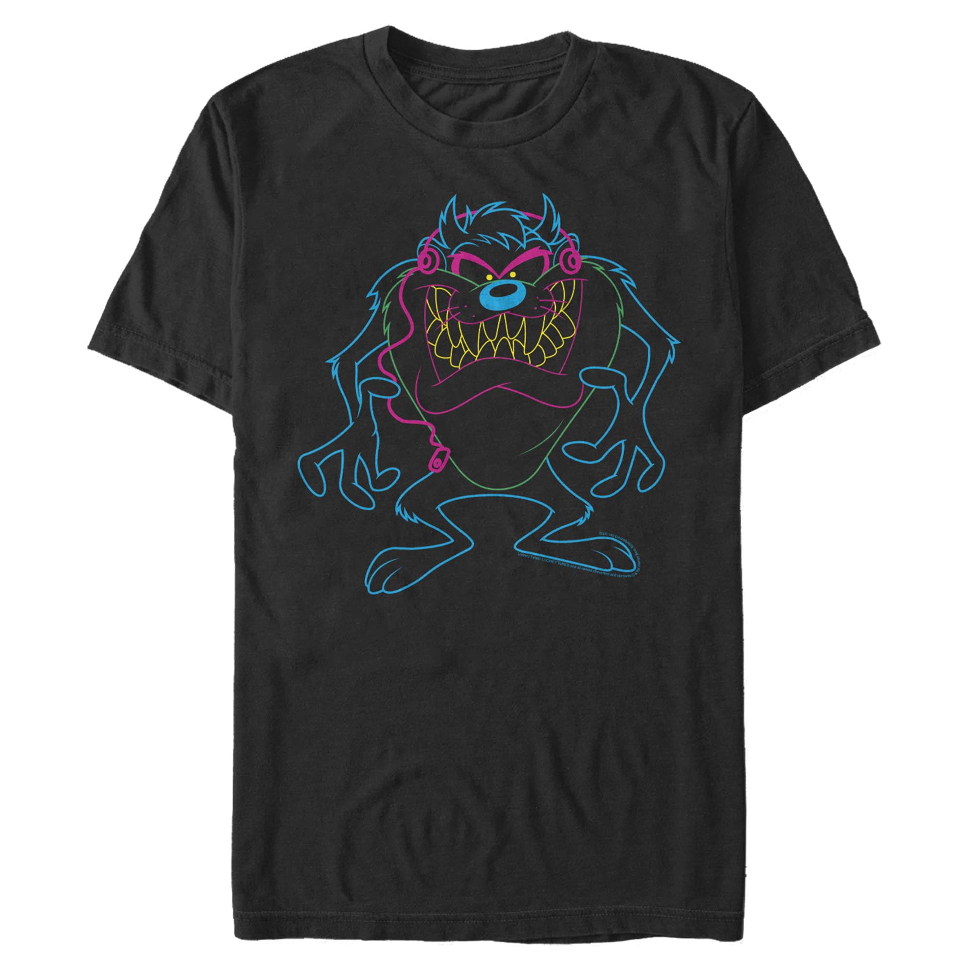 Men's Looney Tunes Taz Neon Outline Graphic T-Shirt - Walmart.com