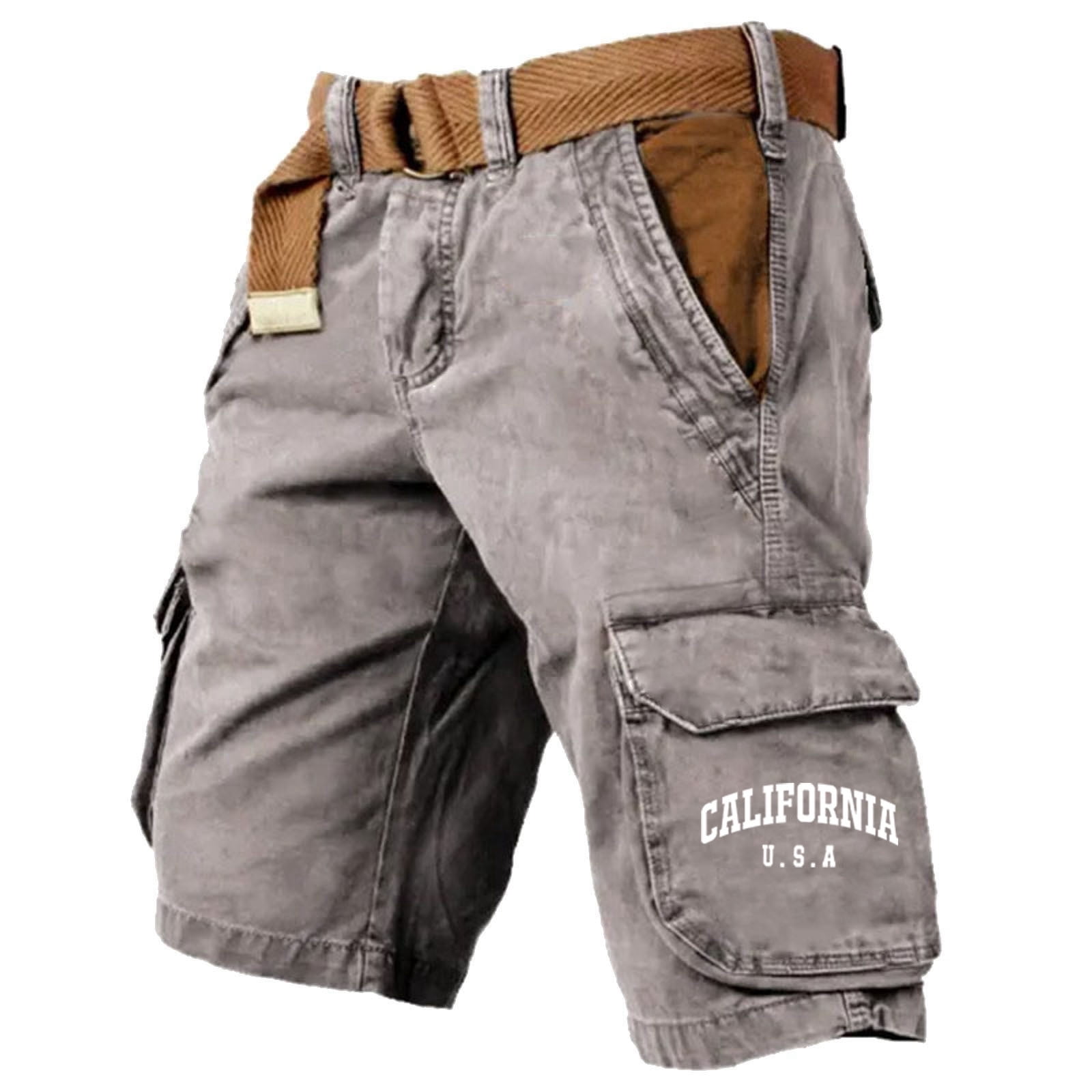 Men's Loose Fit Cargo Shorts With Pockets Outdoor Cargo Shorts No Belt ...